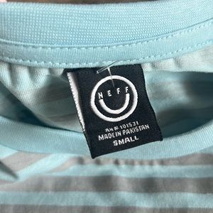 Neff | Shirts | New Neff Light Blue Grey Stripes Embroidered Pocket ...